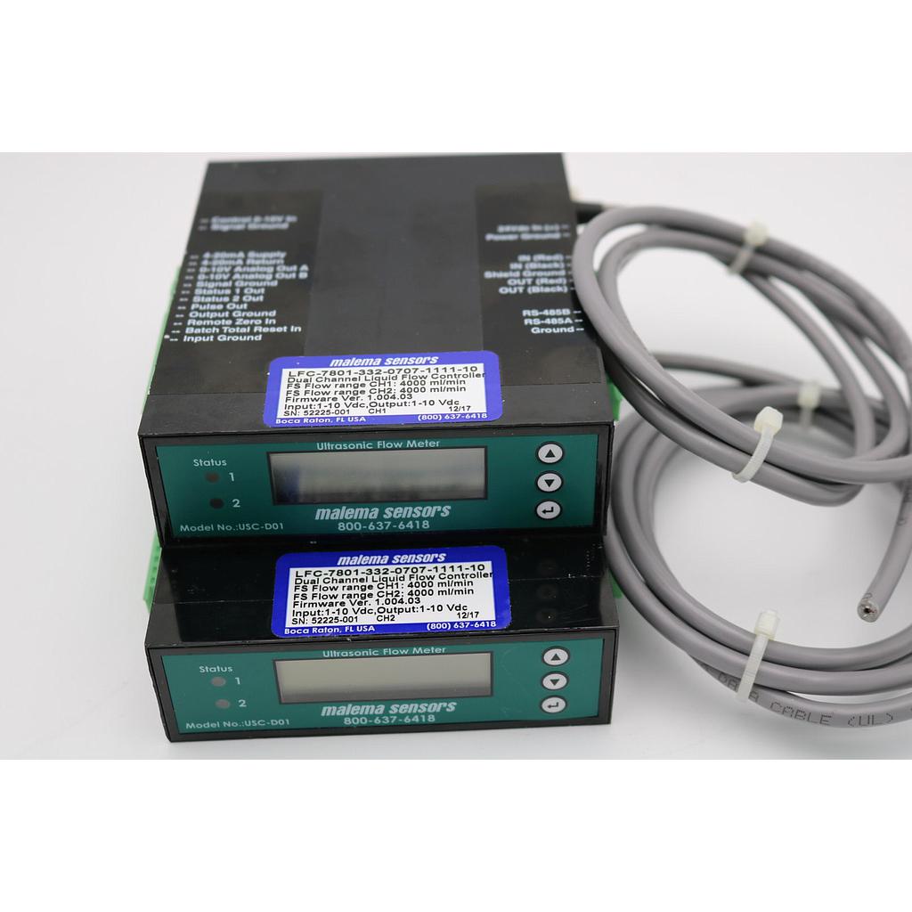 ULTRASONIC FLOW METER, CONTROLLER, Lot of 2- SOS Ascent'tec